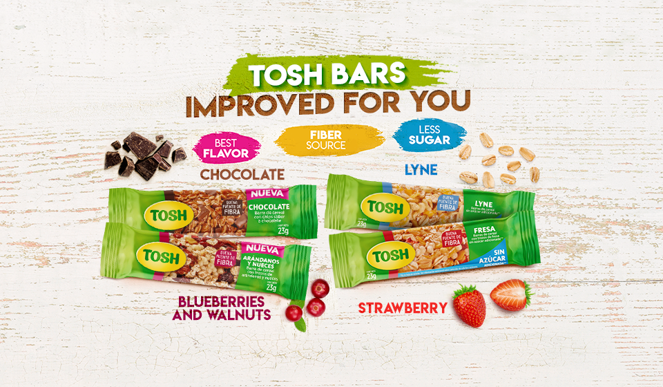 TOSH bars improved for you – Compañía Nacional de Chocolates